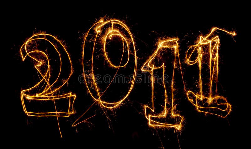 Year 2011 Written with Sparklers Stock Photo - Image of isolated ...