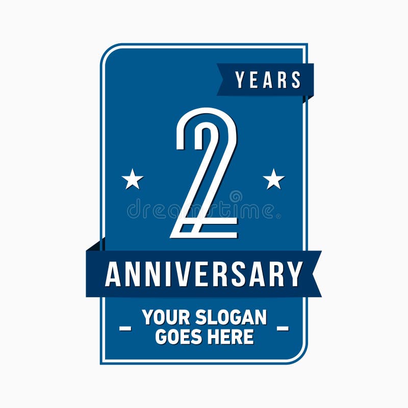 2 Years Celebrating Anniversary Design Template. 2nd Logo. Vector and ...