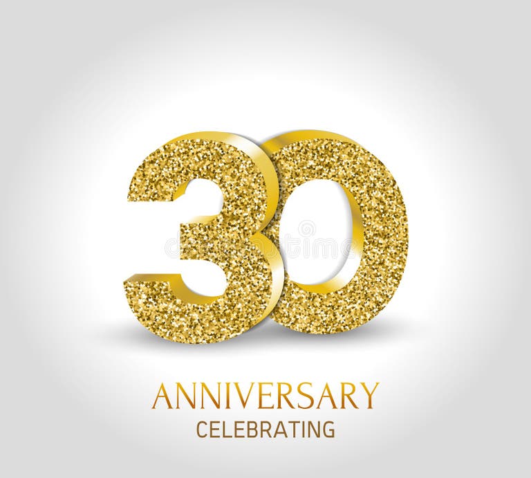 30 - Year Anniversary Banner. 30th Anniversary 3d Logo with Gold ...