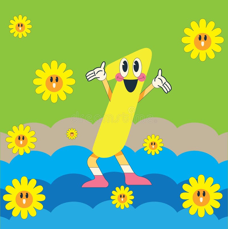 1 Year Anniversary Cartoon Cute Vector Illustration Stock Vector ...