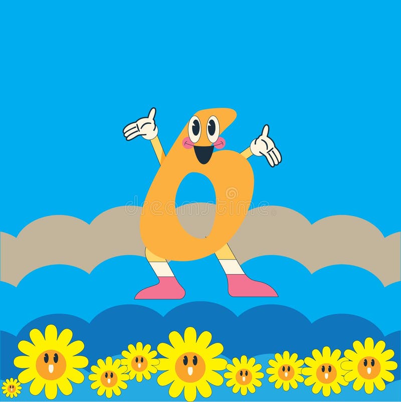 6 Year Anniversary Cartoon Cute Vector Illustration Stock Vector ...