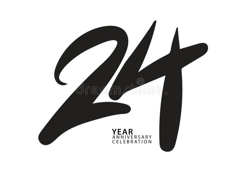 24 Year Anniversary Celebration Black Color Logotype Vector, 24 Number ...