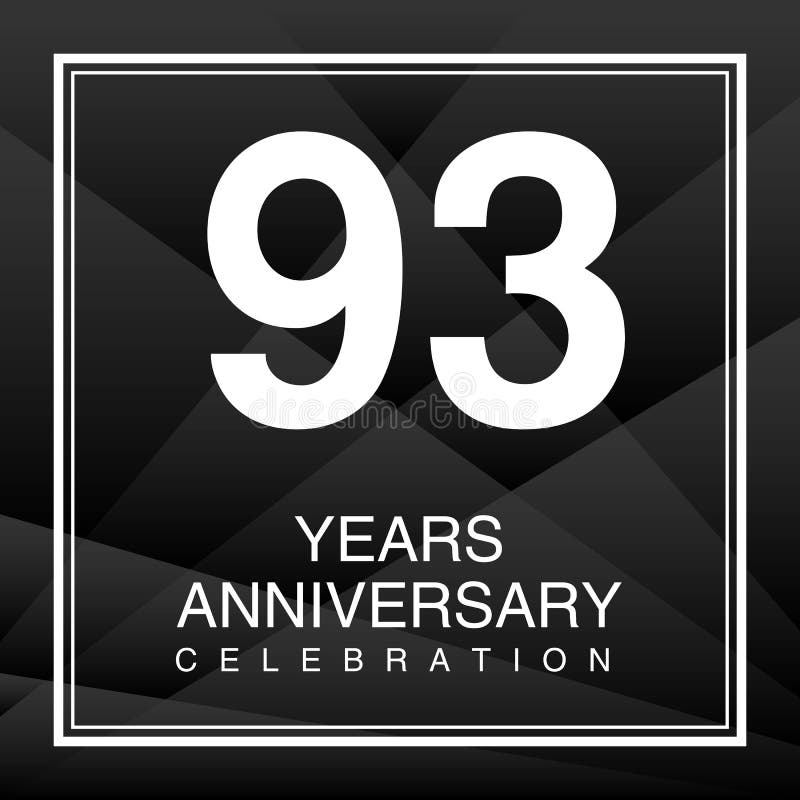 93 Year Anniversary Celebration Logo Vector on Red Background, 93 ...