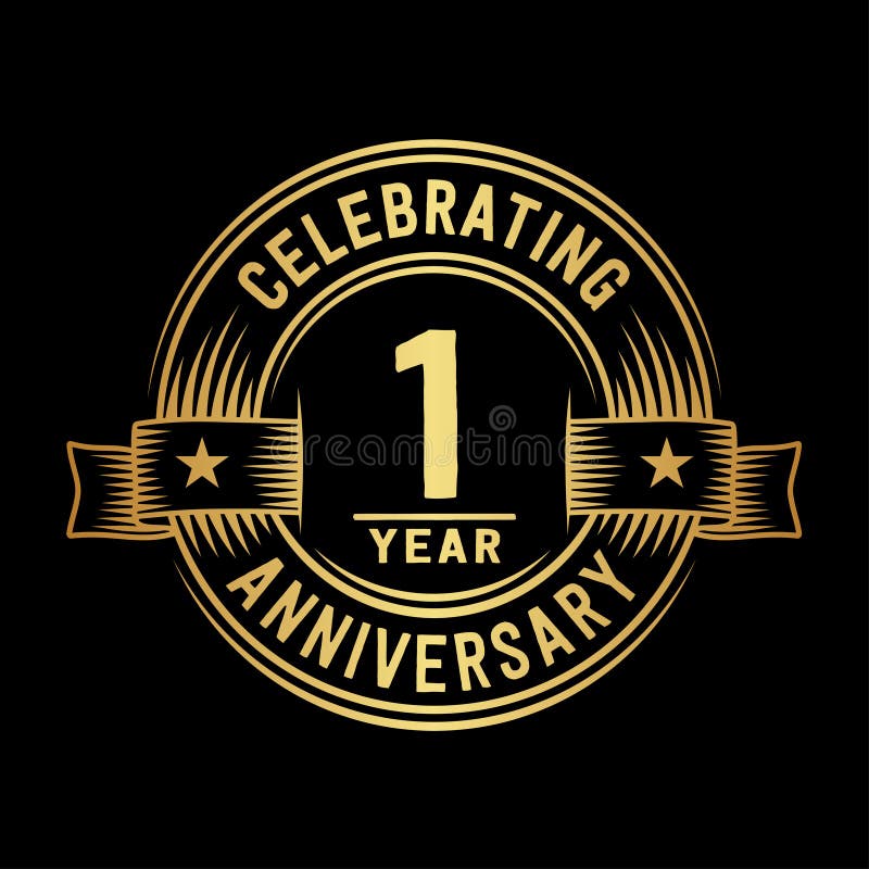 1 Year Anniversary Celebration Logotype. 1st Years Logo. Vector and ...