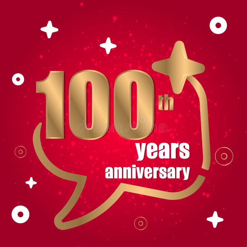 100 Year Anniversary Celebration, Vector Design for Celebrations ...