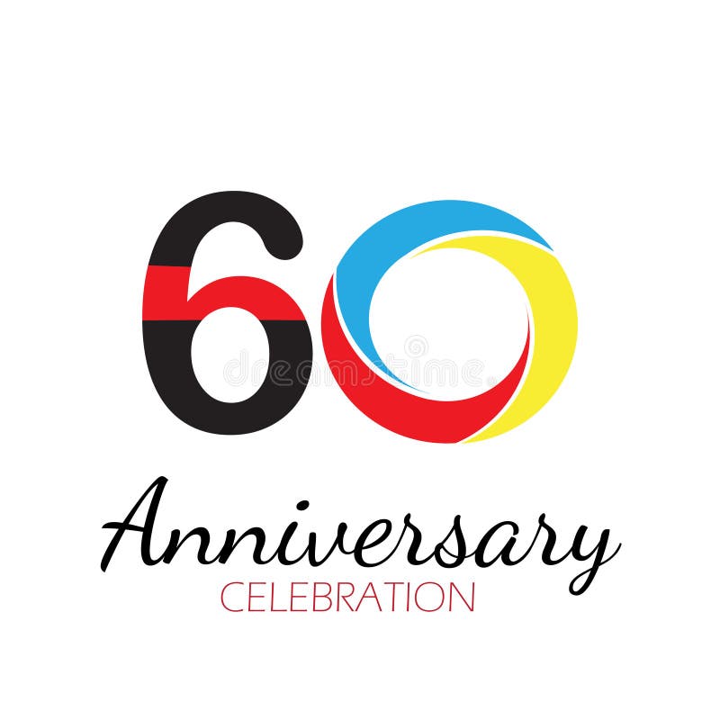 60 Year Anniversary Celebration Vector Design Template Illustration ...