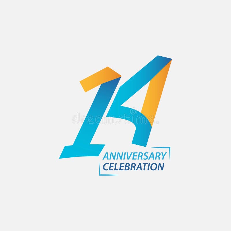 14 Year Anniversary Celebration Vector Template Design Illustration ...