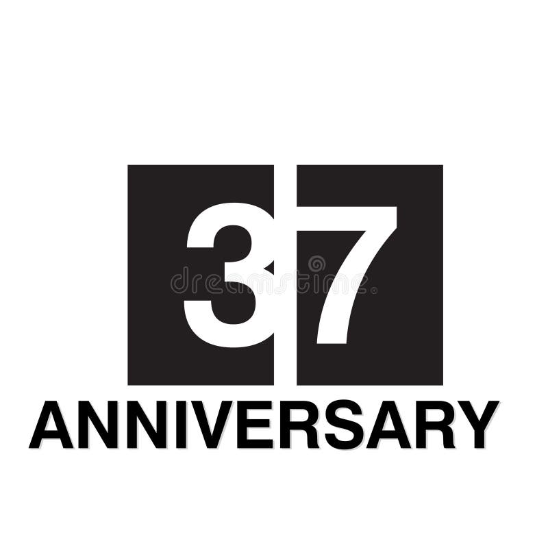 37 Year Anniversary Celebration Vector Template Design Illustration ...