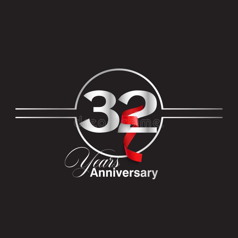 32 Year Anniversary Celebration Vector Template Design Illustration ...