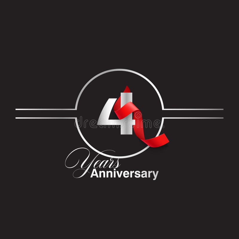 4 Year Anniversary Celebration Vector Template Design Illustration ...