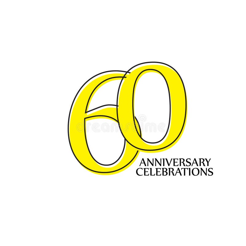 60 Year Anniversary CELEBRATIONS Vector Template Design Illustration ...
