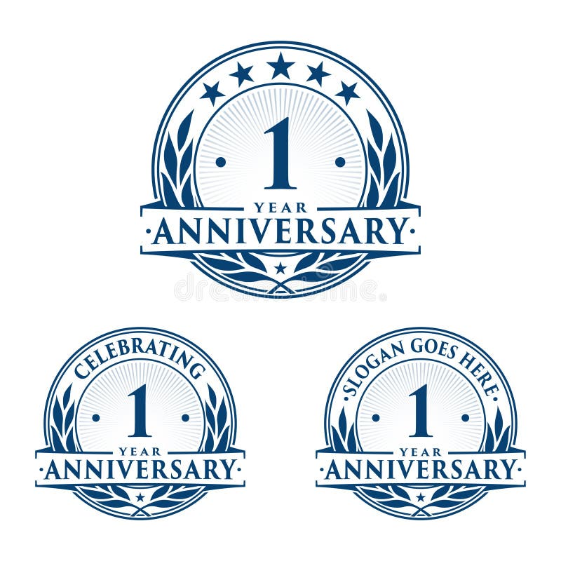 1 Year Anniversary Design Template. Anniversary Vector and Illustration ...