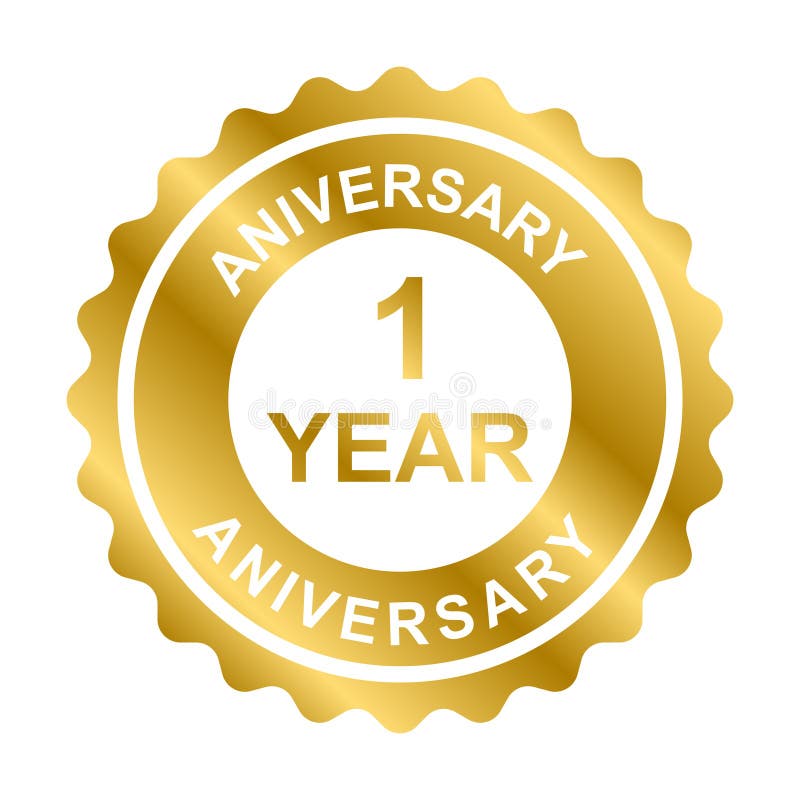 1 Year Anniversary Gold Icon Vector for Graphic Design, Logo, Website ... 1 Year Anniversary Gold Icon Vector for Graphic Design, Logo, Website ...