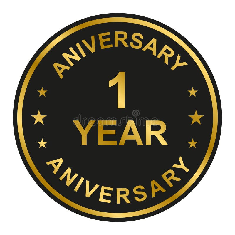 1 Year Anniversary Gold Icon Vector for Graphic Design, Logo, Website ... 1 Year Anniversary Gold Icon Vector for Graphic Design, Logo, Website ...