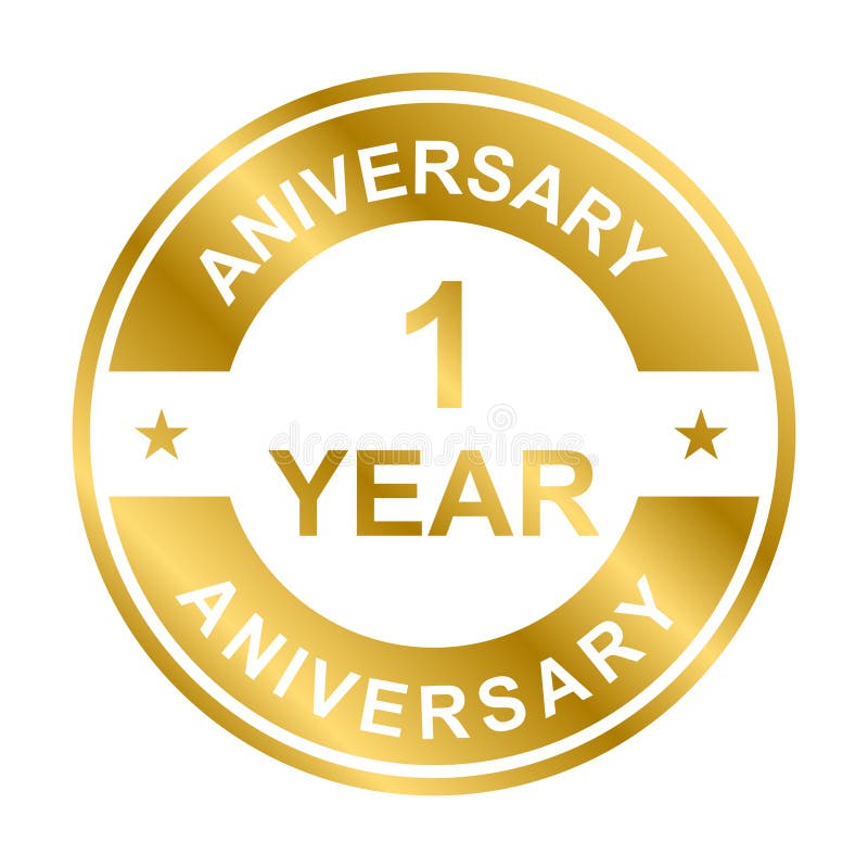 1 Year Anniversary Gold Icon Vector for Graphic Design, Logo, Website ... 1 Year Anniversary Gold Icon Vector for Graphic Design, Logo, Website ...