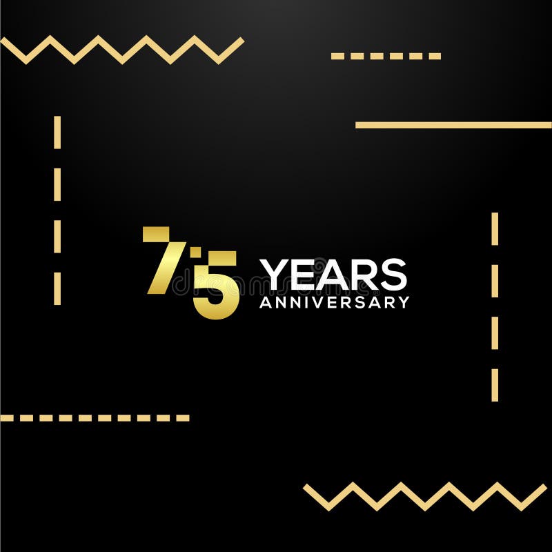 75 Year Anniversary Gold Number Vector Design Stock Vector ...