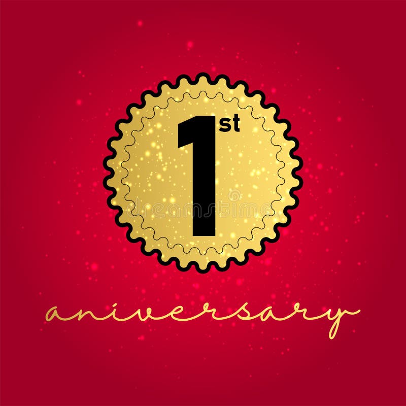 1 Year Anniversary Icon. 1st Birthday Emblem. Anniversary Design ...