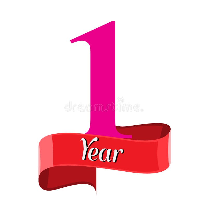 20 Year Anniversary Logo with Red Ribbon. Flat Style Vector Stock ...