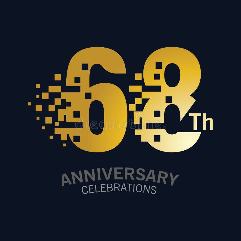 68 Year Anniversary Logo Template. Design Vector Template for ...