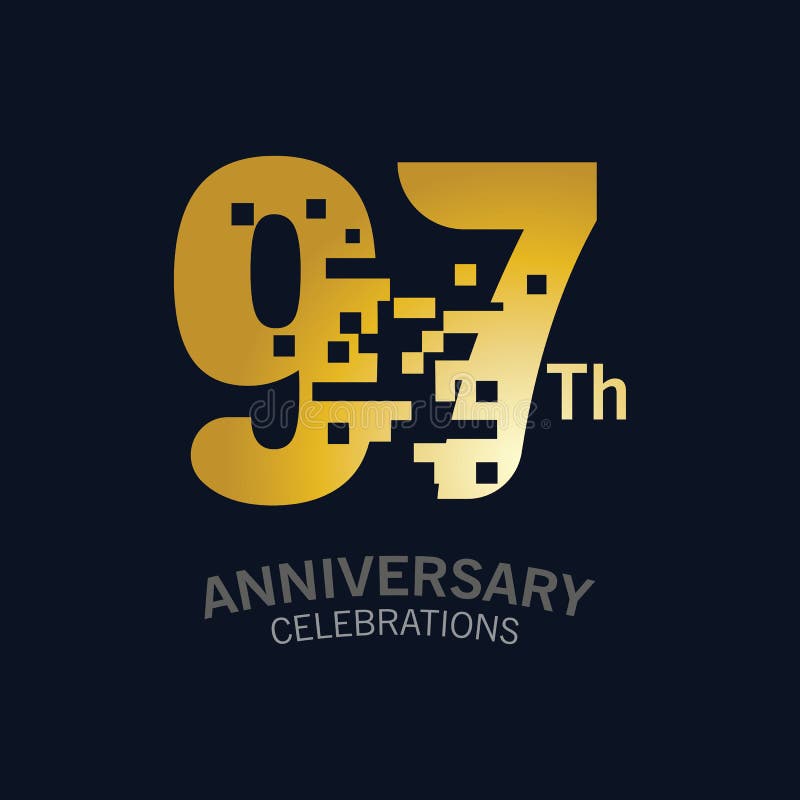 97 Year Anniversary Logo Template. Design Vector Template for ...