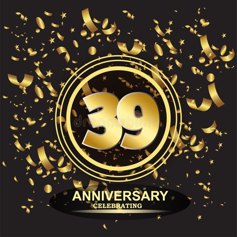 39 Year Anniversary Logo Template Vector Stock Vector - Illustration of ...