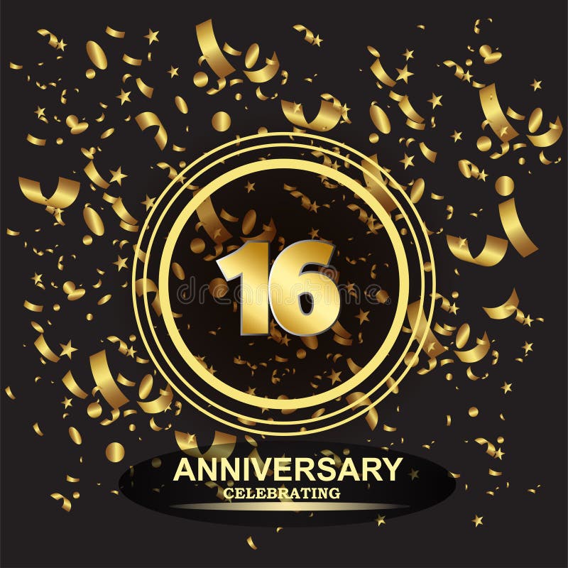 16 Year Ribbon Anniversary stock vector. Illustration of sign - 103936810