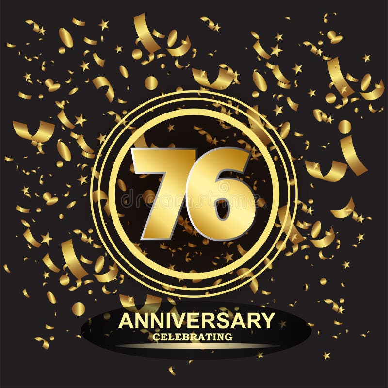 76 Year Anniversary Logo Template Vector Stock Vector - Illustration of ...
