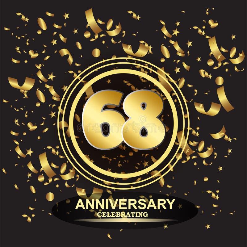 68 Year Anniversary Logo Template Vector Stock Vector - Illustration of ...