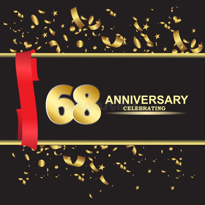 68 Year Anniversary Logo Template Vector Stock Vector - Illustration of ...