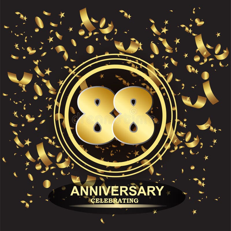 88 Year Anniversary Logo Template Vector Stock Vector - Illustration of ...