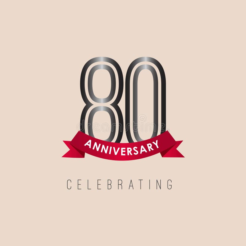 80 Year Anniversary Logo Vector Template Design Illustration Stock ...