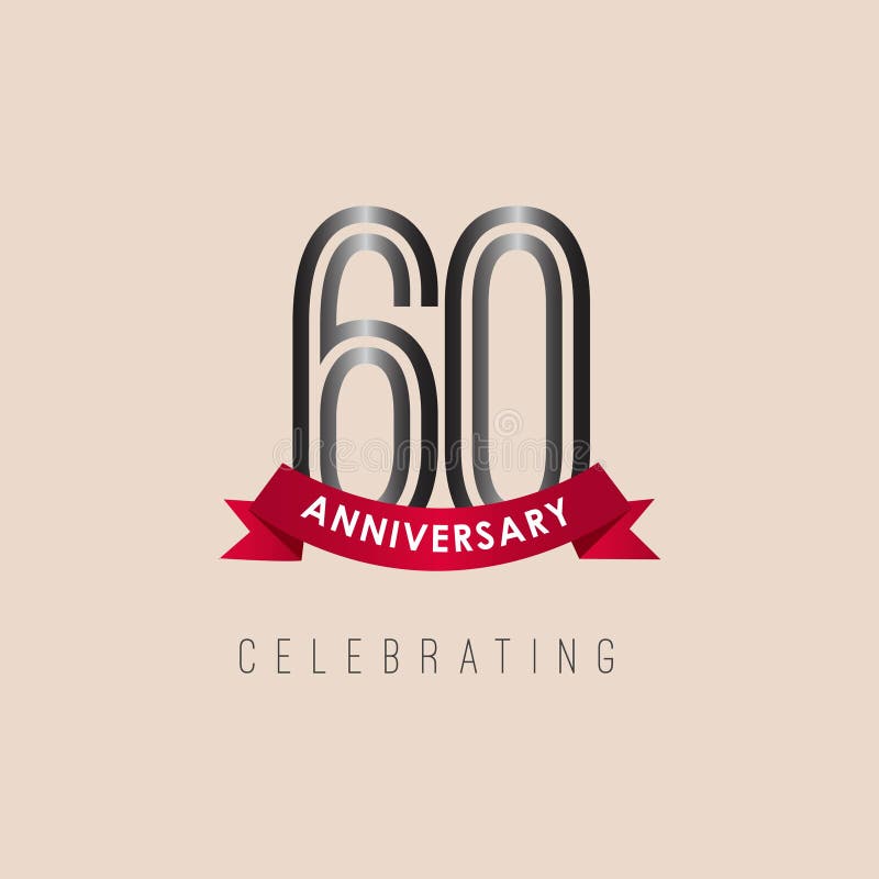 60 Year Anniversary Logo Vector Template Design Illustration Stock ...