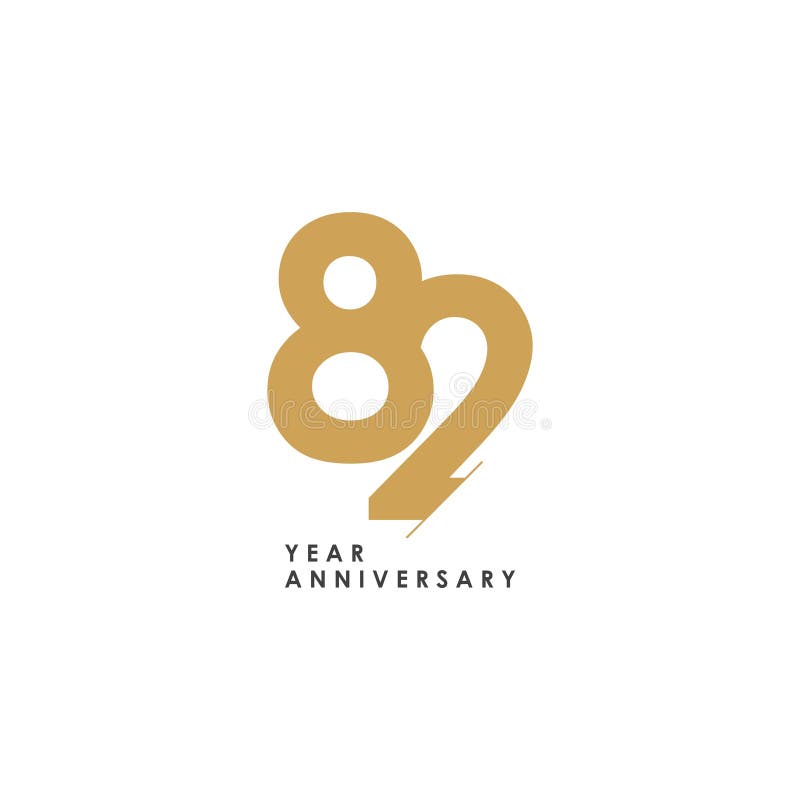 82 Year Anniversary Logo Vector Template Design Illustration Stock ...