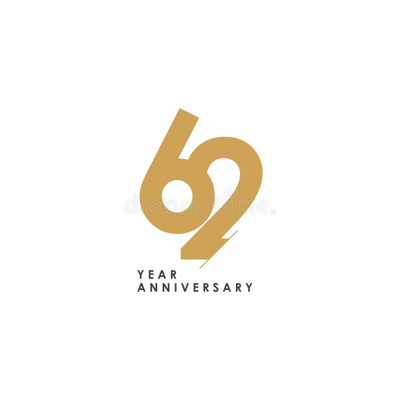 62 Year Anniversary Logo Vector Template Design Illustration Stock ...