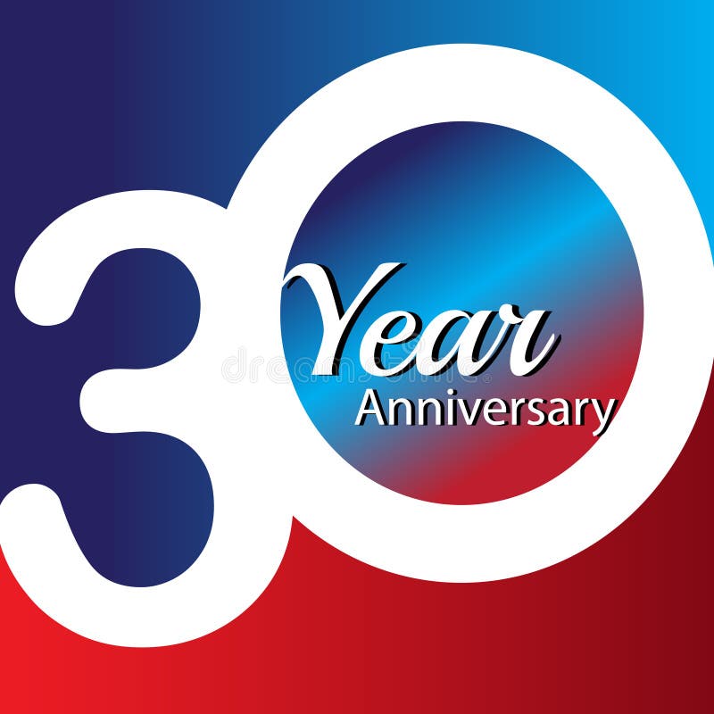 30 Year Anniversary Logo Vector Template Design Illustration Stock ...