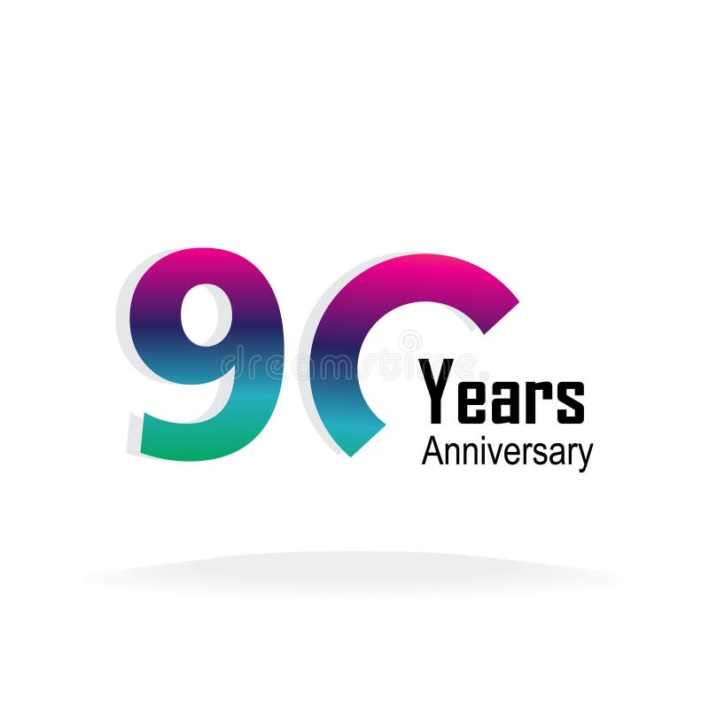 90 Year Anniversary Logo Vector Template Design Illustration Stock ...