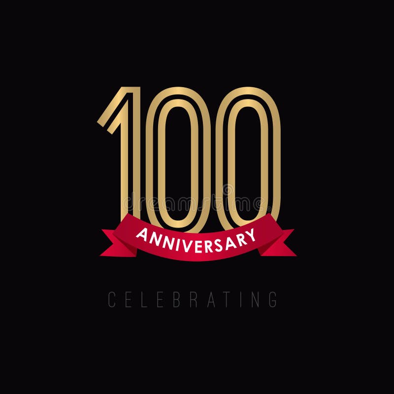 100 Year Anniversary Luxury Gold Black Logo Vector Template Design ...
