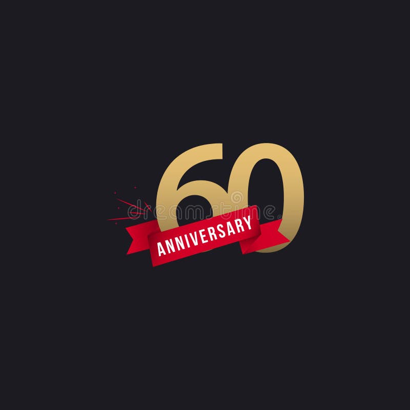 60 Year Anniversary Vector Design Illustration Stock Vector ...