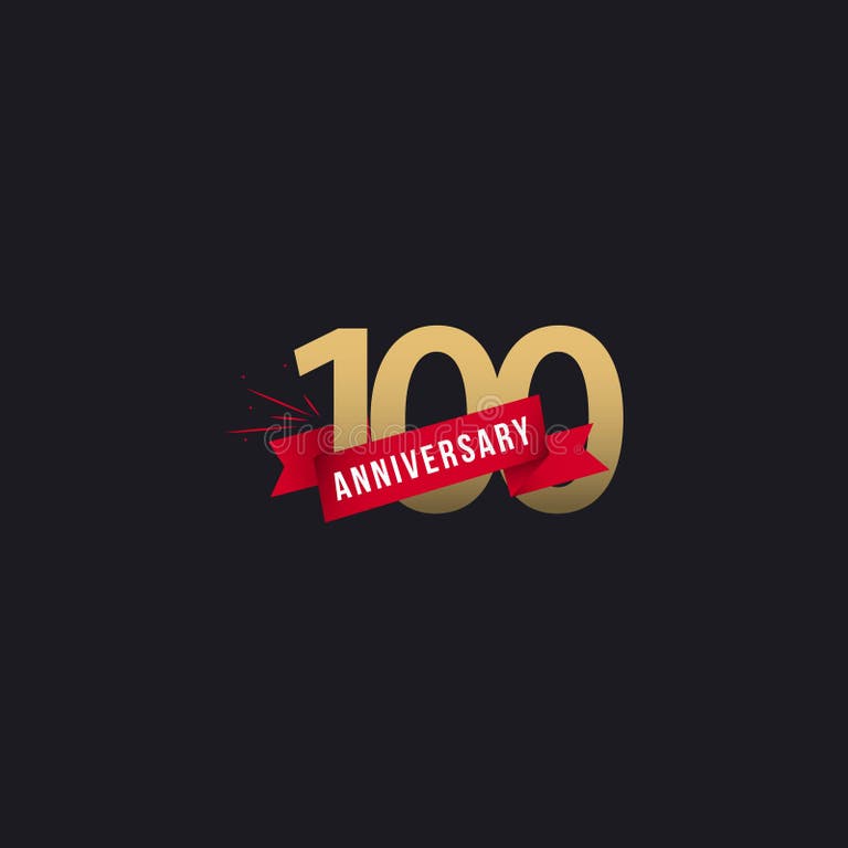 100 Year Anniversary Vector Design Illustration Stock Illustration ...