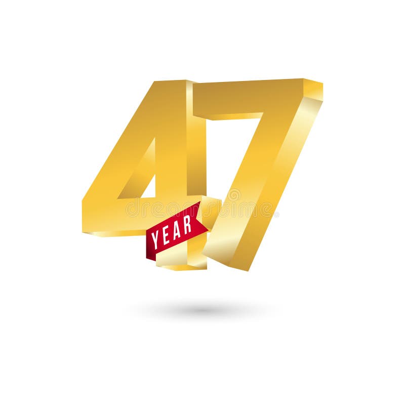 47 Year Anniversary Vector Template Design Illustration Stock Vector ...