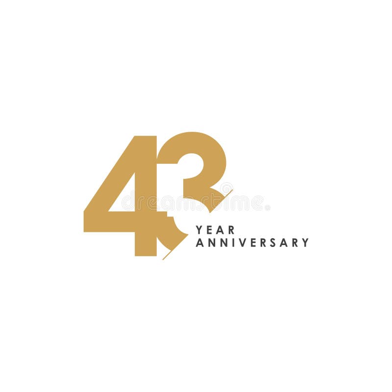 43 Year Anniversary Vector Template Design Illustration Stock Vector ...
