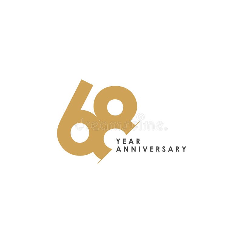 68 Year Anniversary Vector Template Design Illustration Stock Vector ...