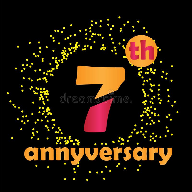 7 Year Anniversary Vector Template Design Illustration - Vector Stock ...