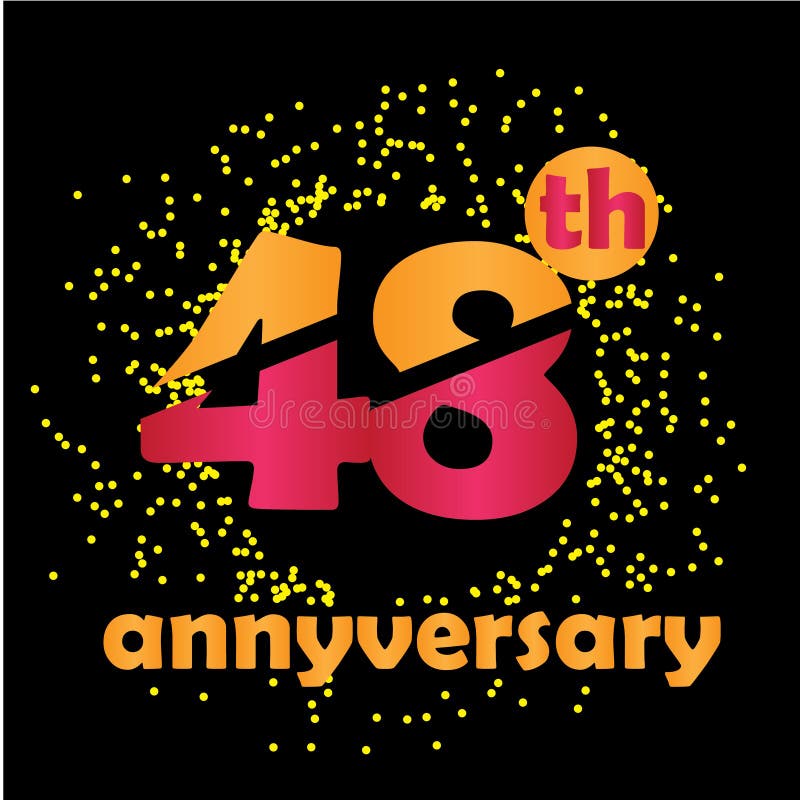48 Year Anniversary Vector Template Design Illustration - Vector Stock ...