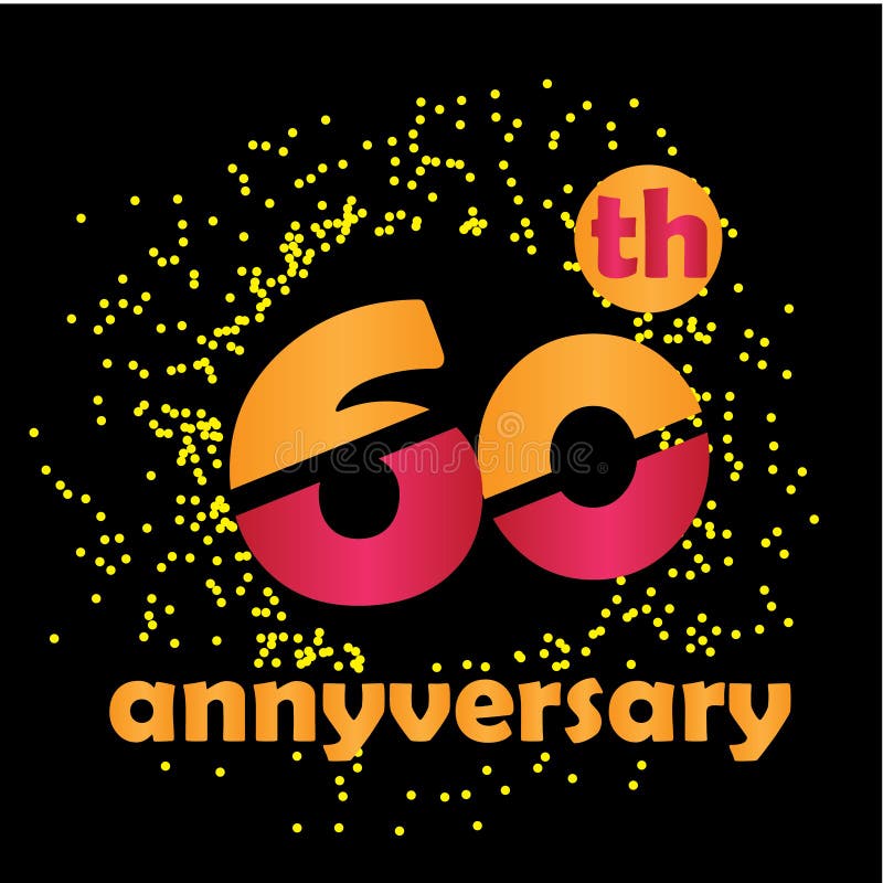 60 Year Anniversary Vector Template Design Illustration - Vector Stock ...