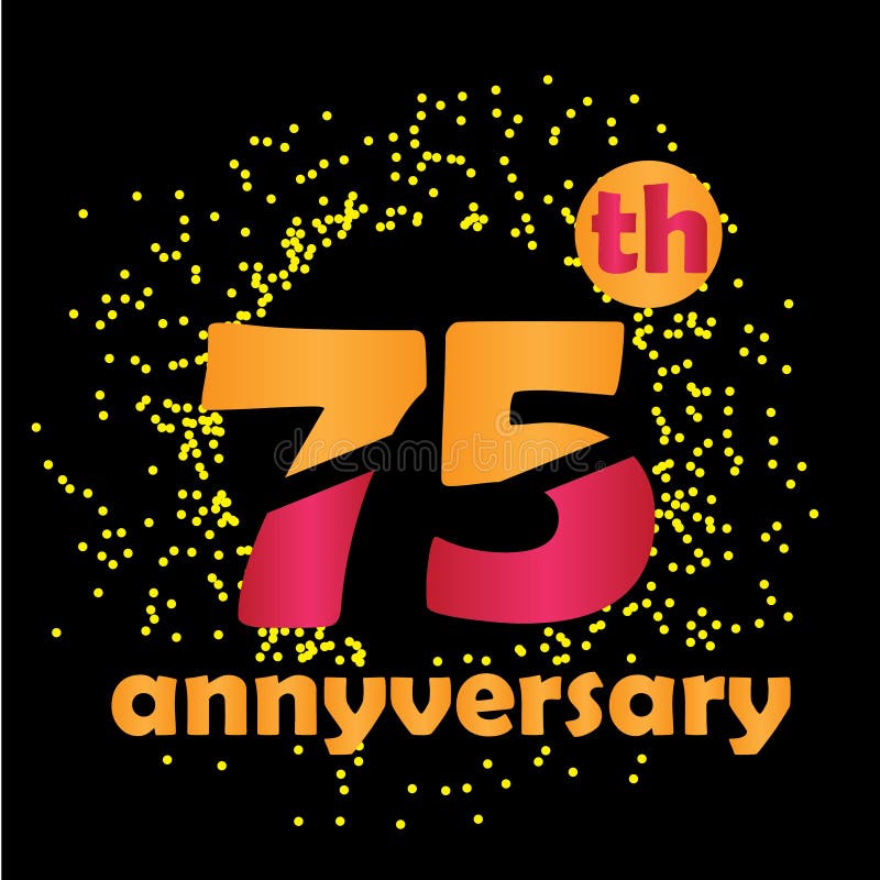 75 Year Anniversary Vector Template Design Illustration - Vector Stock ...