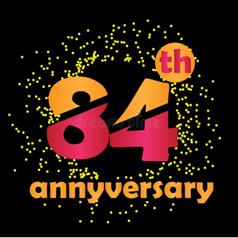 84 Year Anniversary Vector Template Design Illustration Stock Vector ...