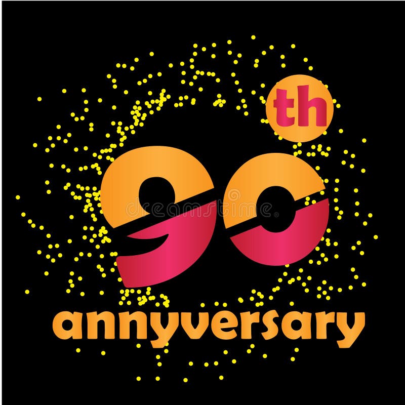 90 Year Anniversary Vector Template Design Illustration - Vector Stock ...