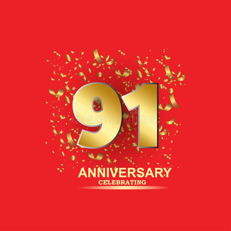 91 Year Anniversary Vector Template Design Illustration Stock Vector ...