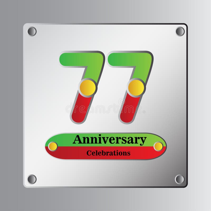 77 Year Anniversary Vector Template Design Illustration Stock ...